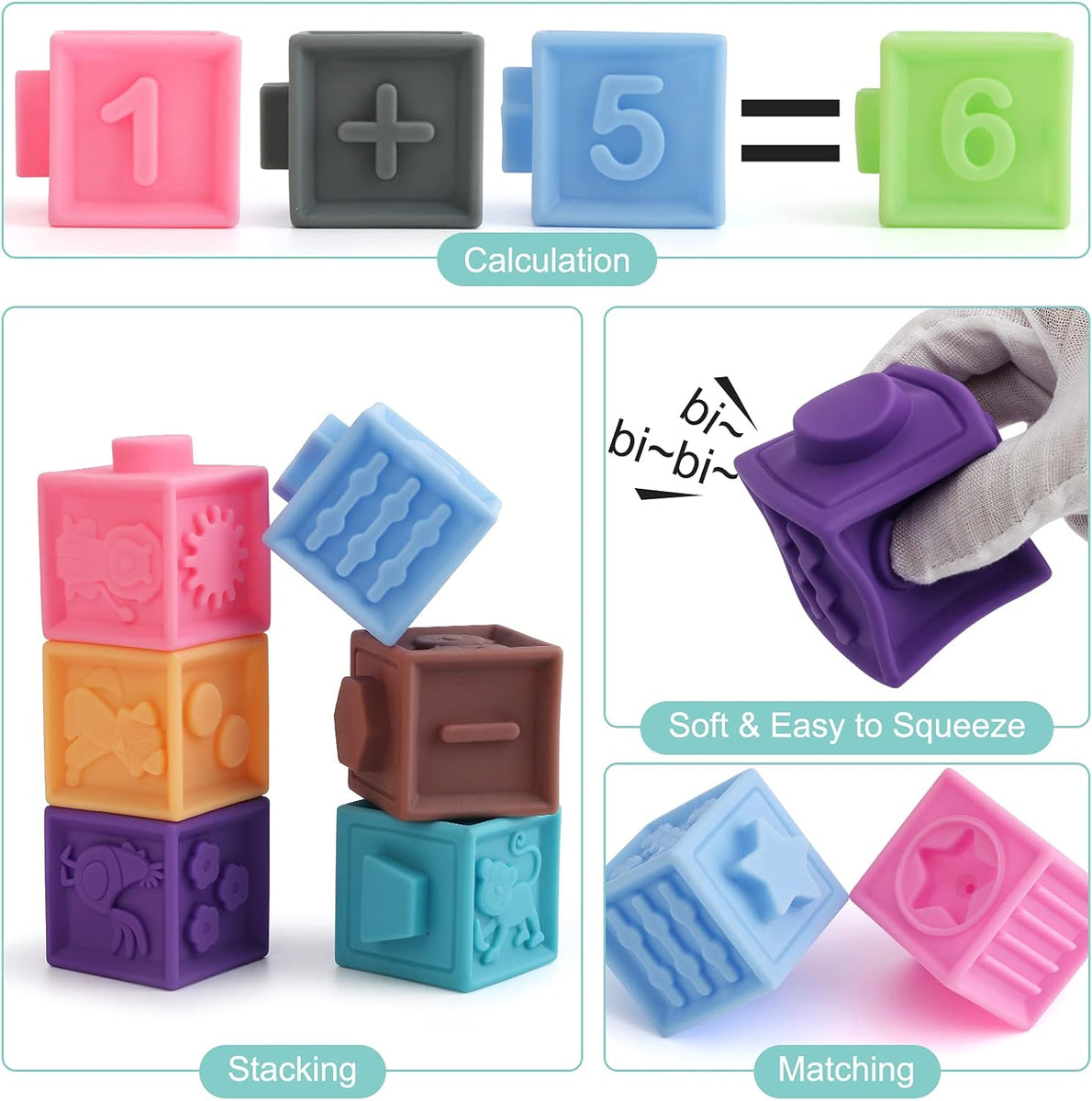 06 PCS Soft Stacking Building Blocks [PD][1Pack] – Kaliber