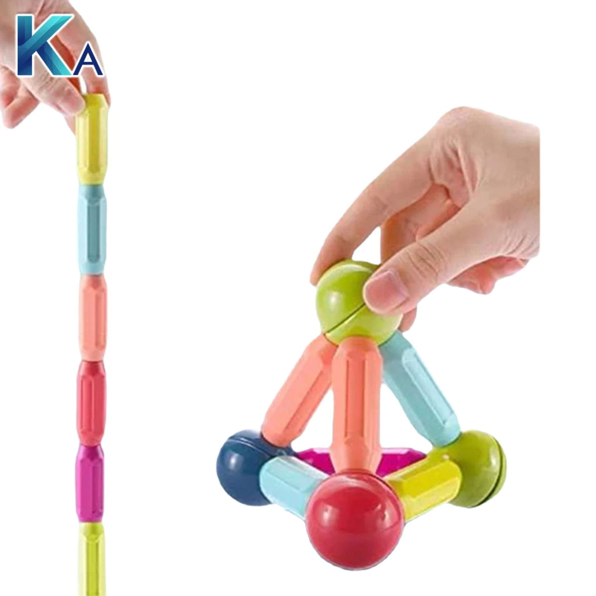36 Pieces Magnetic Sticks 3D Magnetic Building Rods and Balls for Buil ...